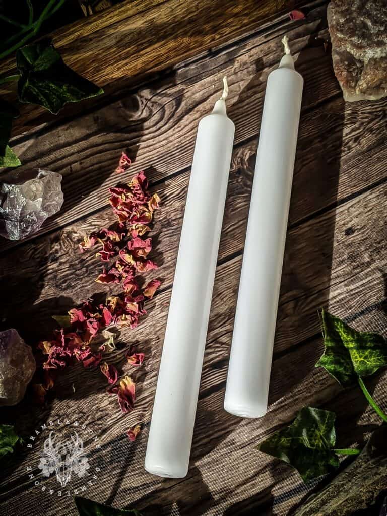 White Dinner Candles - by Bramble & Bone